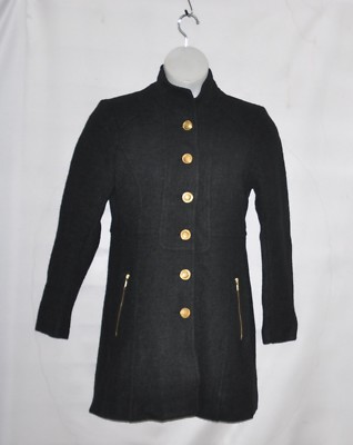 Linea by Louis Dell'Olio Wool Coat with Button Front Size S Black | eBay