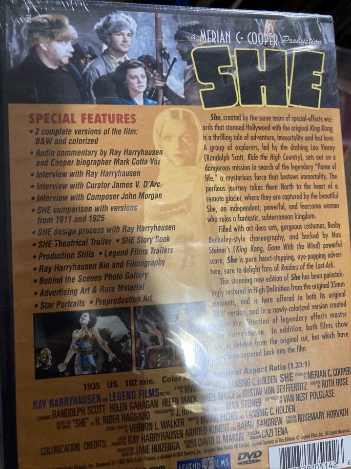 SHE DVD Deluxe 2 Disc Edition) Randolph Scott NEW SEALED Ray ...