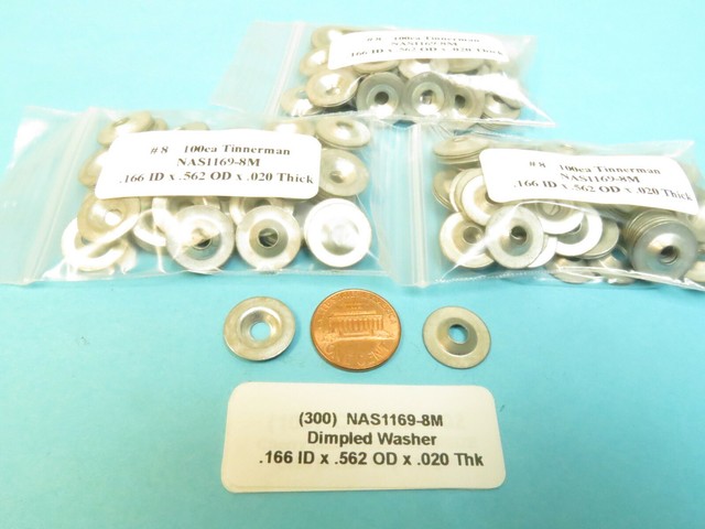 Tinnerman Dimpled Washers for #8 Screws Aircraft Race Sprint (300 ...