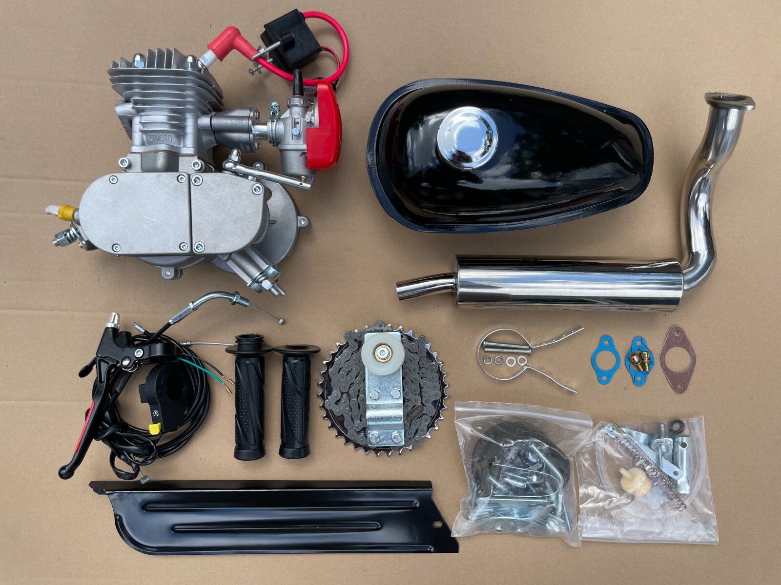 85cc V3 - 85cc 52mm Bore Shadow Complete Motorized Bicycle Engine Kit ...