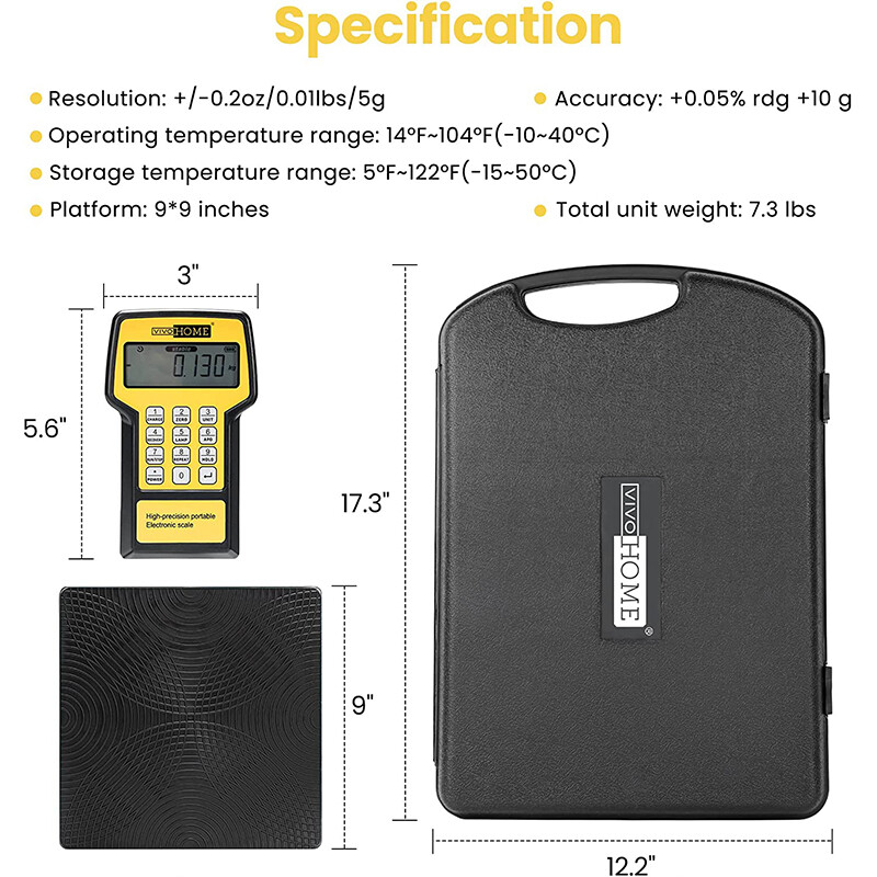 220LB Electronic Digital Refrigerant Charging Freon Weight Scale for ...