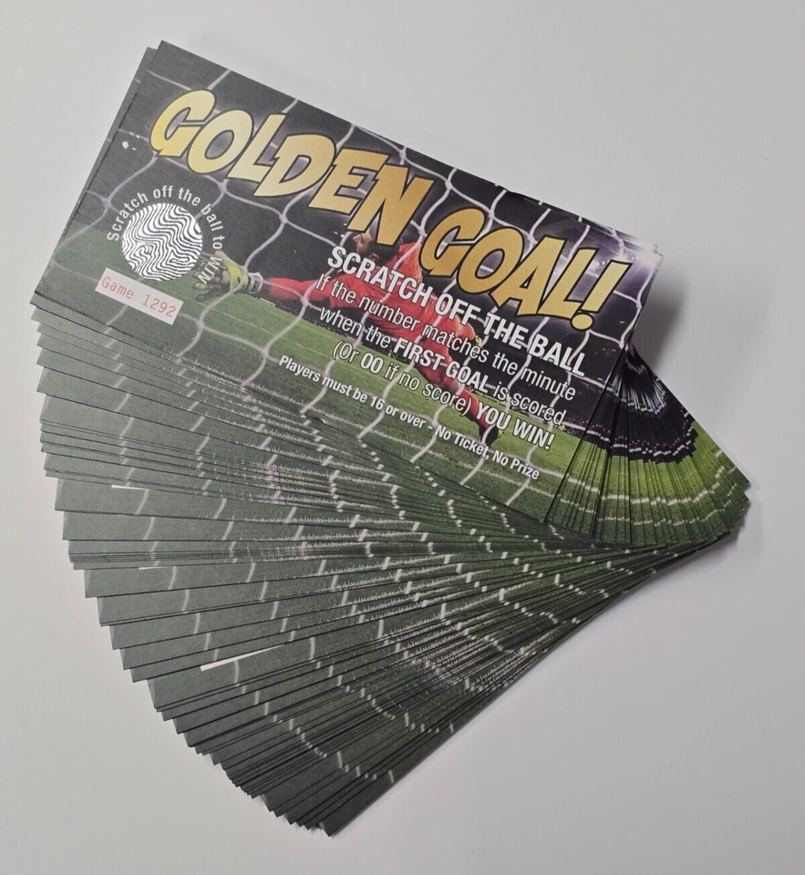 GOLDEN GOAL CARDS / FIRST GOAL SCORED Fundraising Scratch Cards - 91 ...