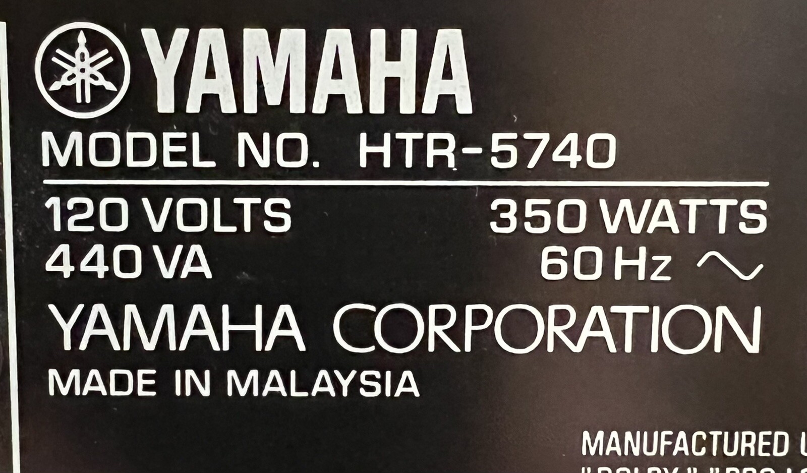 Yamaha HTR-5740 Natural Sound AV Receiver 350 Watt - FREE SHIPPING ...