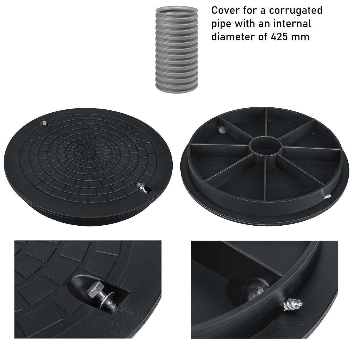 Manhole Cover 315mm 350mm 400mm 425mm Underground Drain Inspection ...