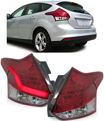 CLEAR LED REAR LIGHTS LAMPS FOR FORD FOCUS MK3 5 DOOR HATCHBACK 04/2011 ...