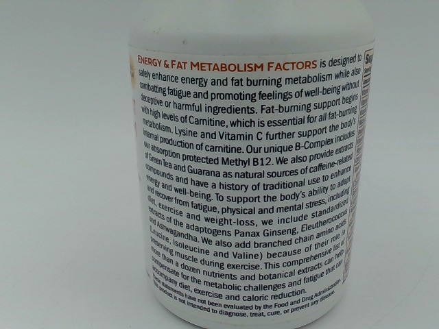Andrew Lessman Energy & Fat Metabolism Factors 60 Capsules BB Date 06 ...