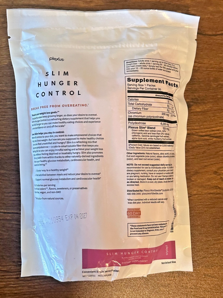 Plexus Slim Hunger Control Black Cherry Lime Blossom 30 Packets - New ...