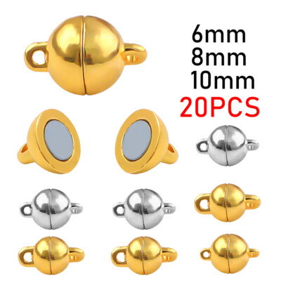 20 x Round Strong Magnetic Clasps for Bracelet Necklace Jewelry Making ...