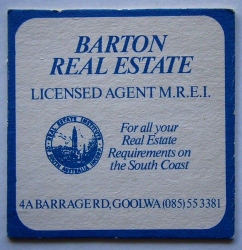 Barton Real Estate 4A Barrage Rd Goolwa 085553381 Coaster (B217) | eBay