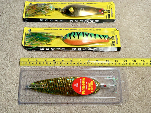 New - 3 Large Fishing Spoons, 2 Doctor Spoons and 1 Magnum Flutter ...