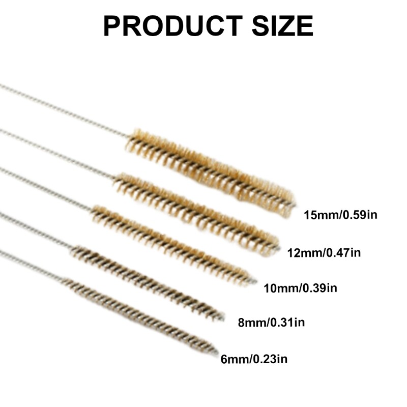 5Pcs Brass Wire Tube Cleaning Brushes with Bristles Brushes for Pipe ...