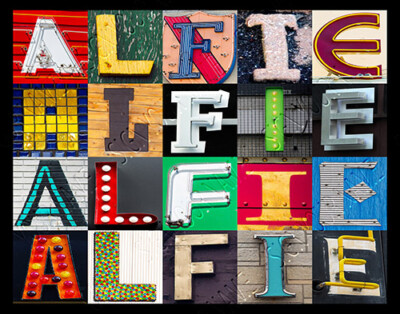 ALFIE Name Poster featuring photos of actual sign letters | eBay