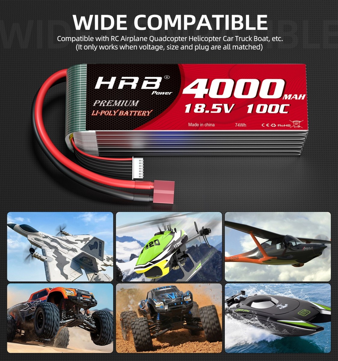Admiral Pro 4000mAh 6S 22.2V 60C LiPo Battery With EC5 Connector Motion ...