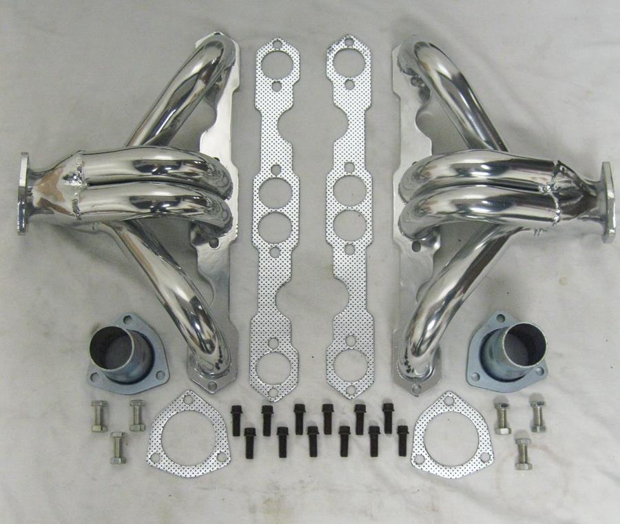 Small Block Chevy Ceramic Coated Hugger Headers Shorty Street Rod 350 ...