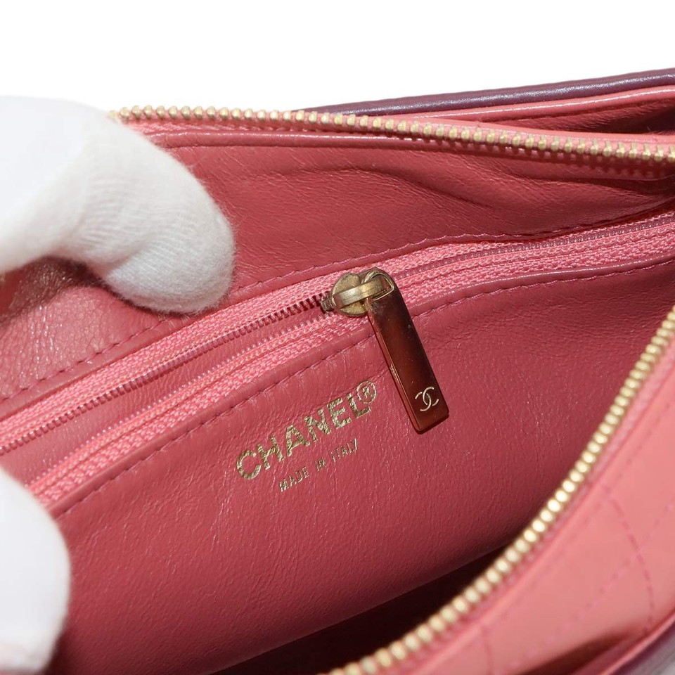 CHANEL Girl Chanel Chain Shoulder Bag Leather Red A17540 Chocolate Bar ...