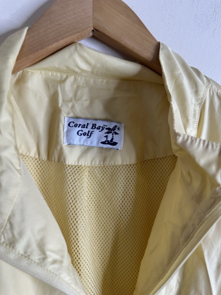 Coral Bay Golf Jacket L Large Womans Yellow Full Zip XL 90s | eBay