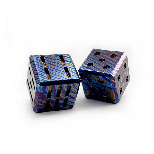 New 1PC Titanium Damascus Dice Toy Tube Dice Chilled Red Wine Beer Dice ...