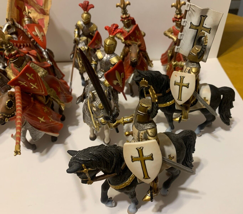 Schleich Papo World of Knights 20 Calvary Knight Lot w/ Horses Figures ...