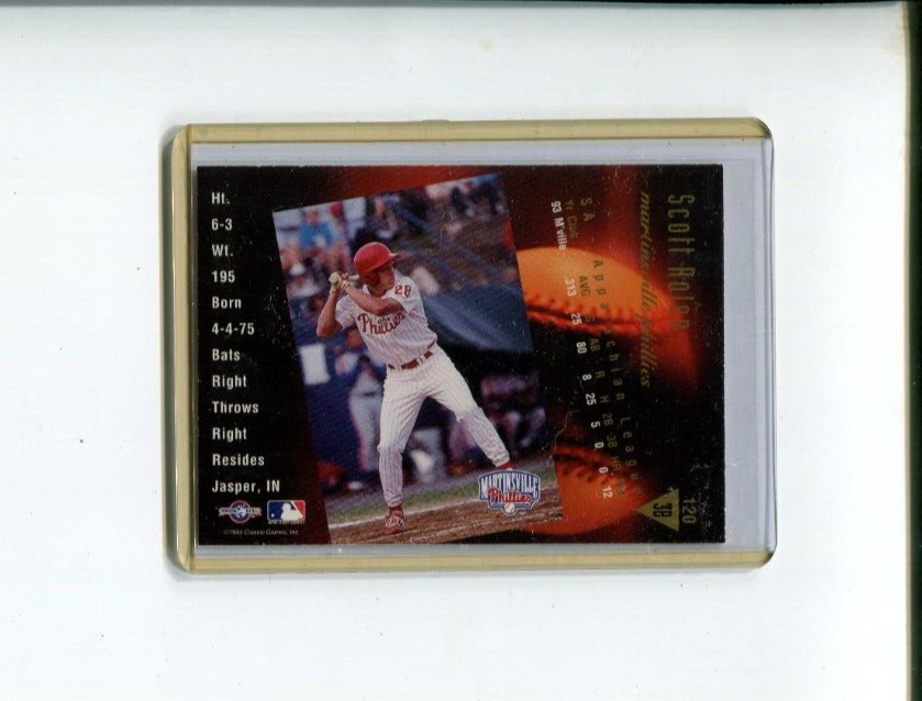 SCOTT ROLEN PHILADELPHIA PHILLIES 1994 CLASSIC BEST GOLD ROOKIE CARD ...