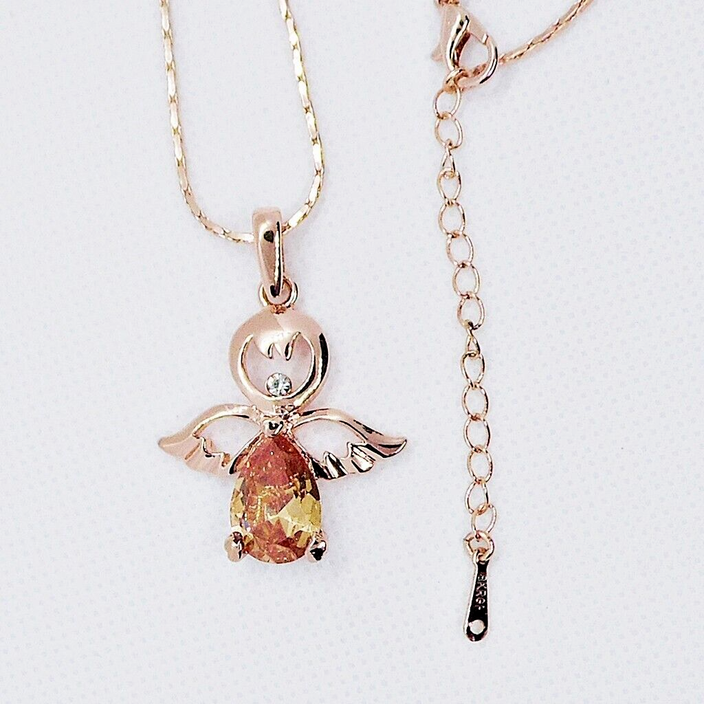 Kristall Mode Schmuck-Set ENGEL Anhänger Kette Ohrringe 18K ...