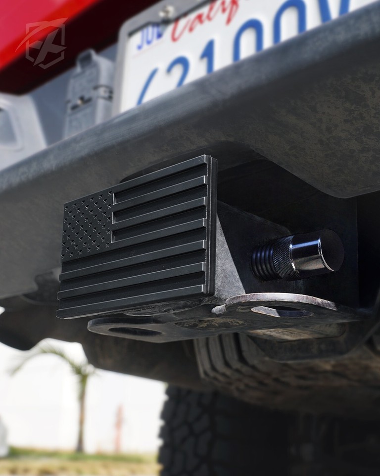 Trailer Hitch Cover 2" Inch Aluminum Tow Rear Receivers U.S. Flag with ...