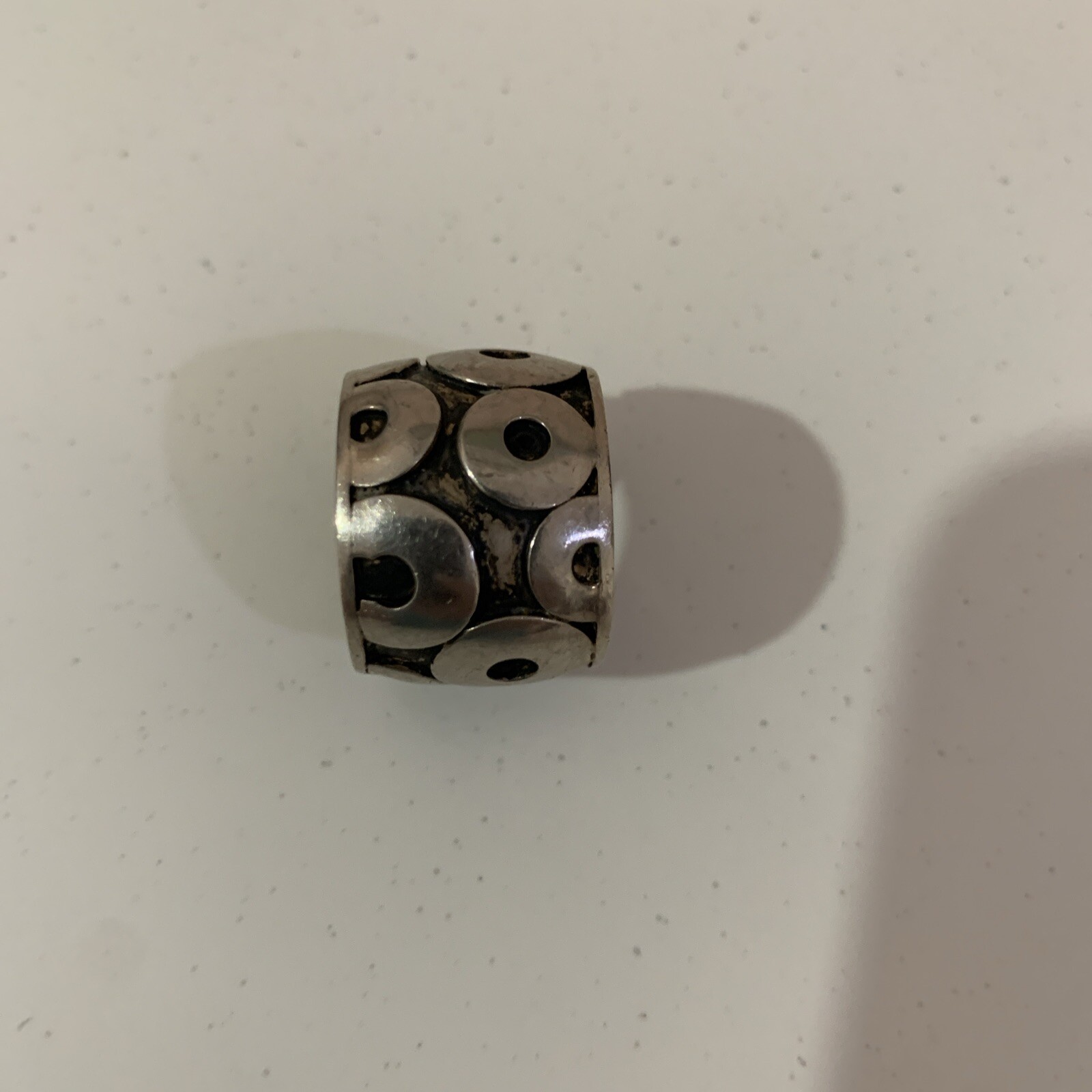 VINTAGE MODERNIST DANISH STERLING SILVER WIDE CIRCLES… - Gem