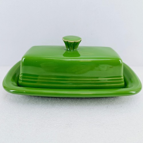XL extra large COVERED BUTTER DISH shamrock green NEW HOMER LAUGHLIN ...