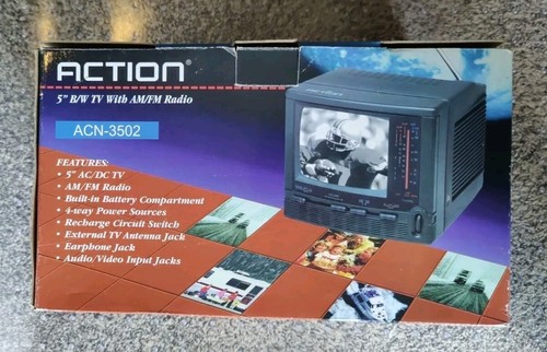 New Action 5" Portable TV AM/FM Radio ACN-3502 90482035027| eBay