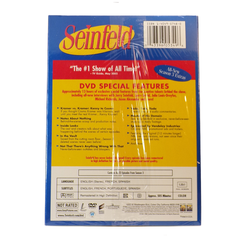 "SEINFELD" Complete Season 3, Volume 2, 4-Disc DVD set (2004) | eBay
