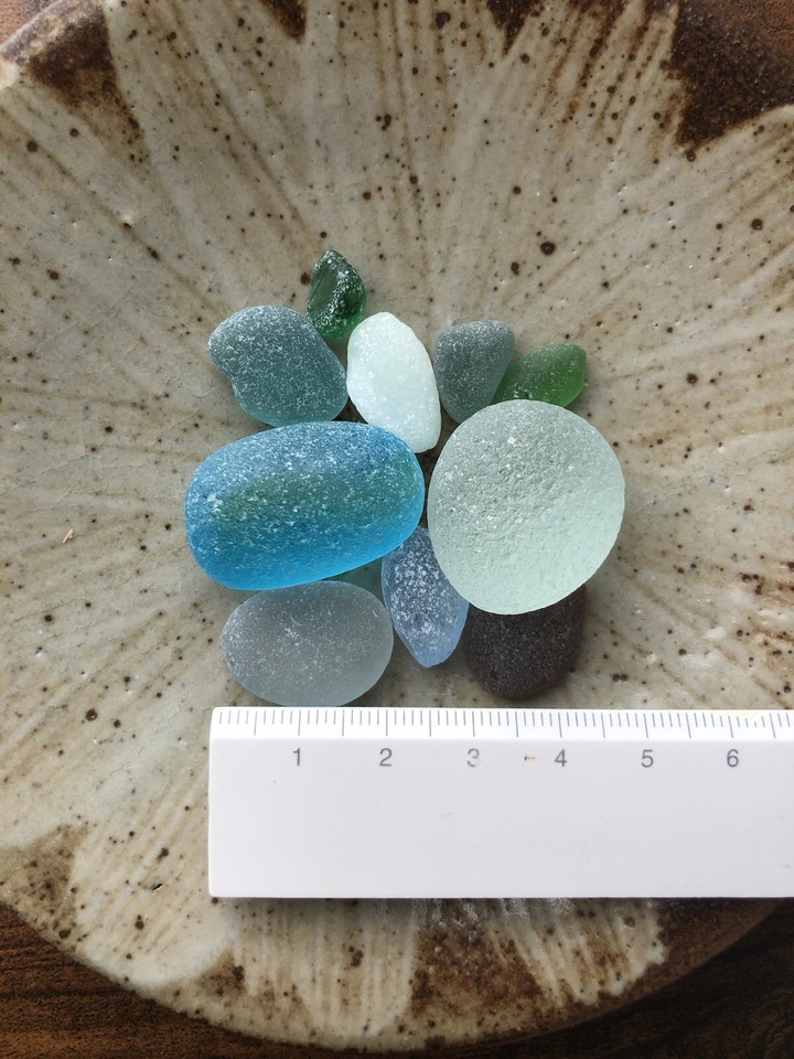 Beautiful color sea glass 10pcs, surf tumbled, weathered, beach glass02 ...