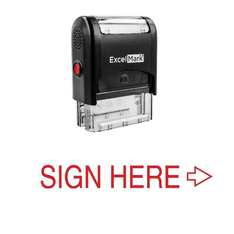 SIGN HERE Stamp - Self-Inking / Red | eBay