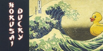 Hokusai Ducky Rubber Duck Japan Small 4" by 2" inch Motion Flip Book ...