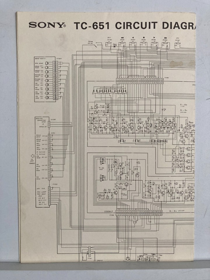 SONY TC-651 REEL-TO-REEL TAPE RECORDER SCHEMATIC | eBay