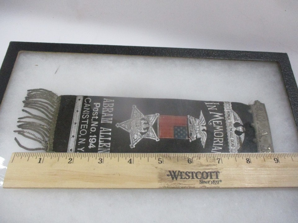 GAR IN MEMORIAM Ribbon POST 194 Canisteo NY .. ABRAM ALLEN | eBay