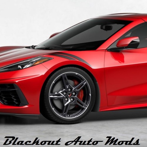 Black Metallic Fender Hash Stripes For 2020-25 C8 Corvette Stingray ...