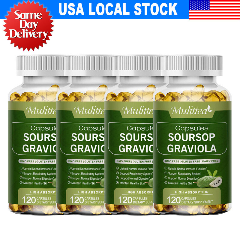 Soursop Graviola Capsules Leaf & Fruit Extract 120 Capsules High ...