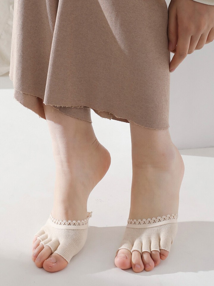 Women No Show Half Socks For High Heels Slingback Toe Cover Invisible ...