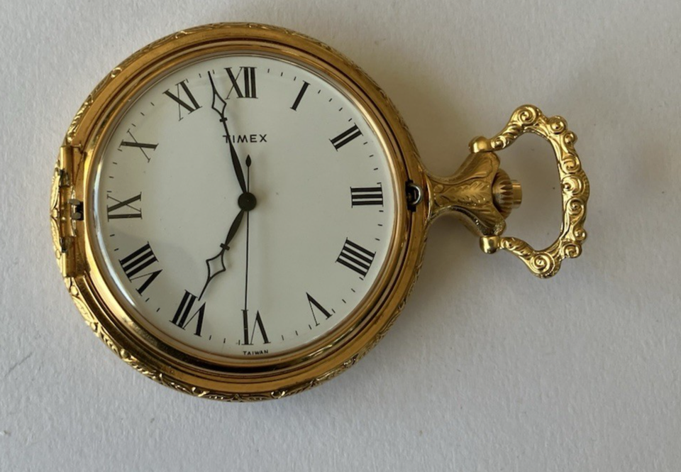 Lot Of 2 Pocket Watches Services Army Pocket Watch & Timex Gold Parts ...
