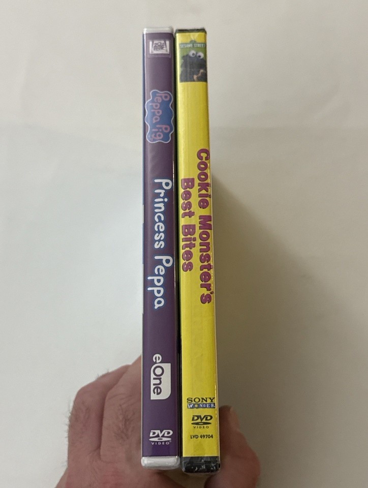 Peppa Pig Princess Peppa + Sesame Street Cookie Monster 2 DVD Lot New ...