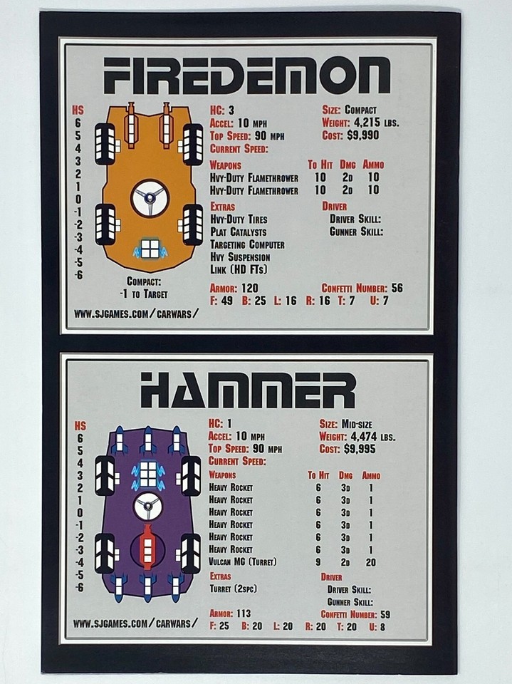 SJG Car Wars 5th Edition - All 9 Sets Plus Vehicle Guide & Arena Book ...