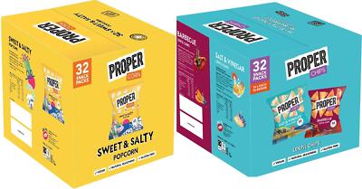 Proper Lentil Crisps Multipack + PROPERCORN Sweet & Salty Popcorn 14g x ...