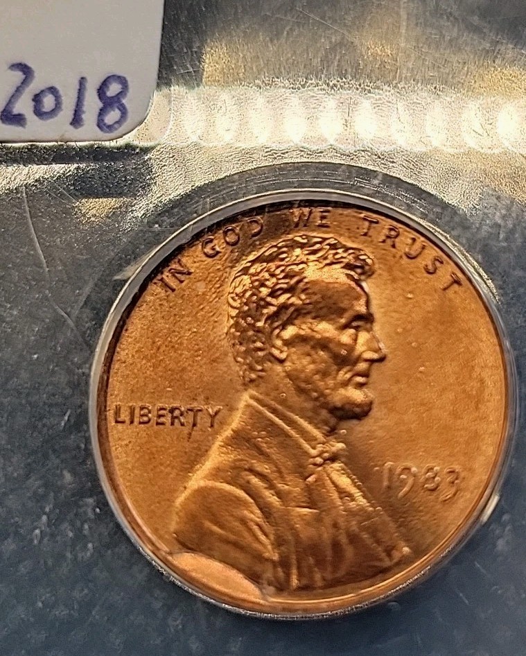 1983 Lincoln Memorial 1c Cent Mint Error Major Die Break Cud ANACS MS64 ...