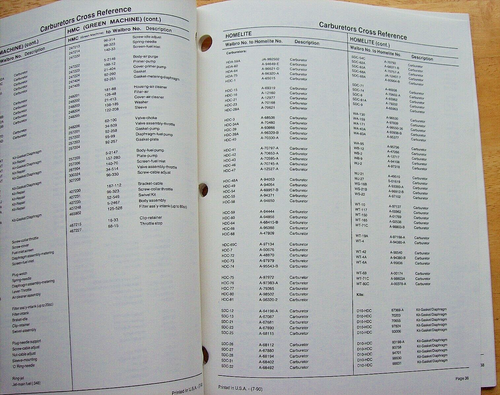 Original Walbro Cross Reference Manual Effective July 1990 | eBay