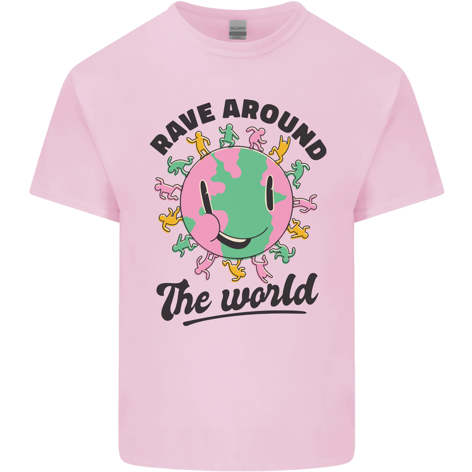 Rave Around the World Dance Music Acid Raver Kids T-Shirt Boys Girls ...