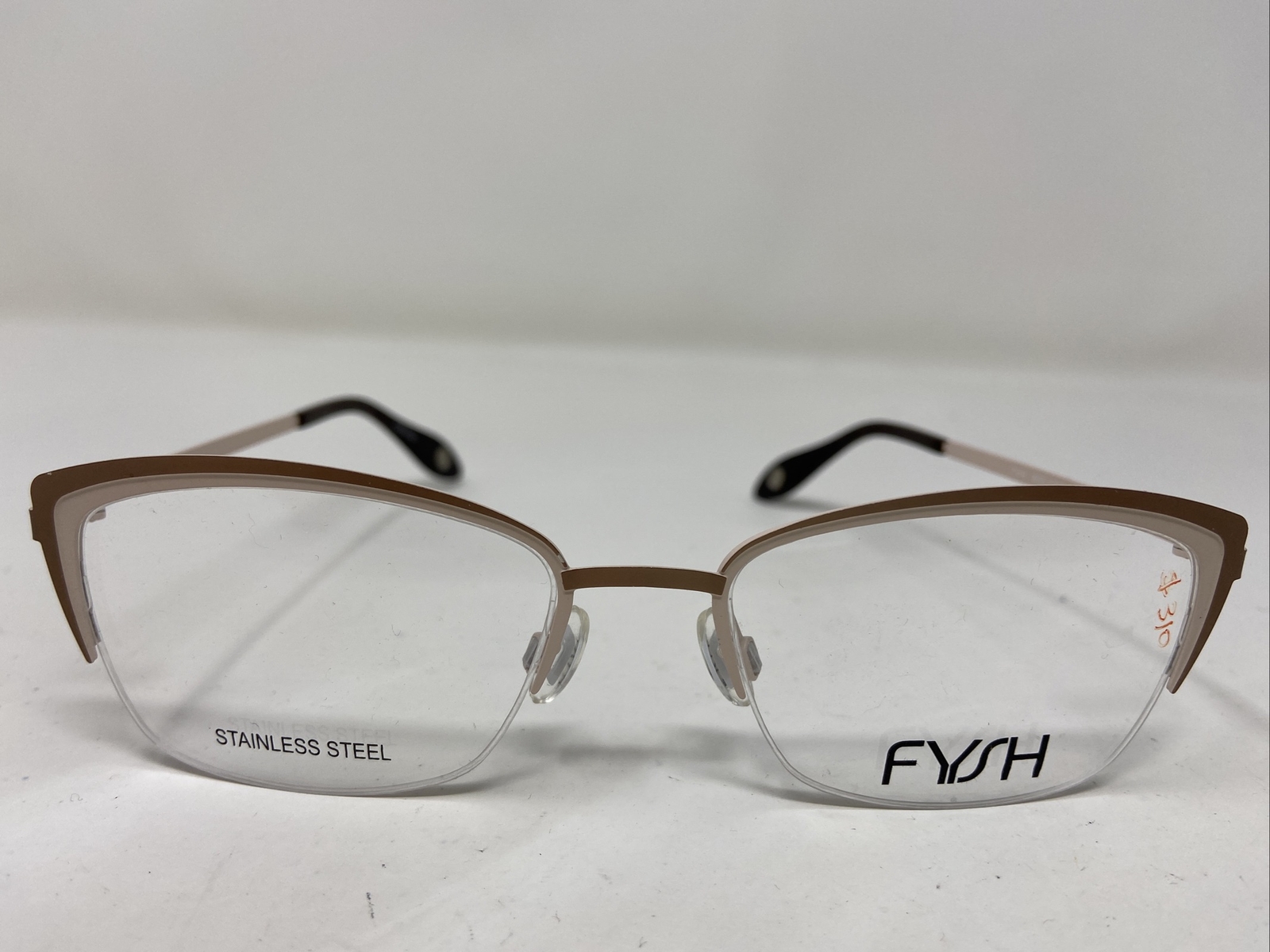 Fysh 3635 S202 53-18-135 Rose Gold Half Rim Eyeglasses Frame !447 | eBay