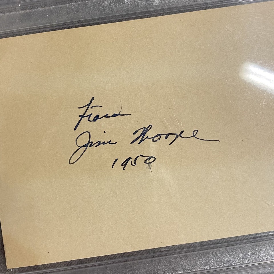 1950 Jim Thorpe Autographed Signed Index Card PSA/DNA - | eBay