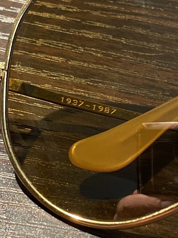 Authentic Vintage 1937-1987 Ray Ban THE GENERAL Aviator B&L Lenses 62mm ...