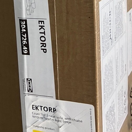 Ikea EKTORP Cover for 3-seat sofa with chaise longue / Totebo Light ...