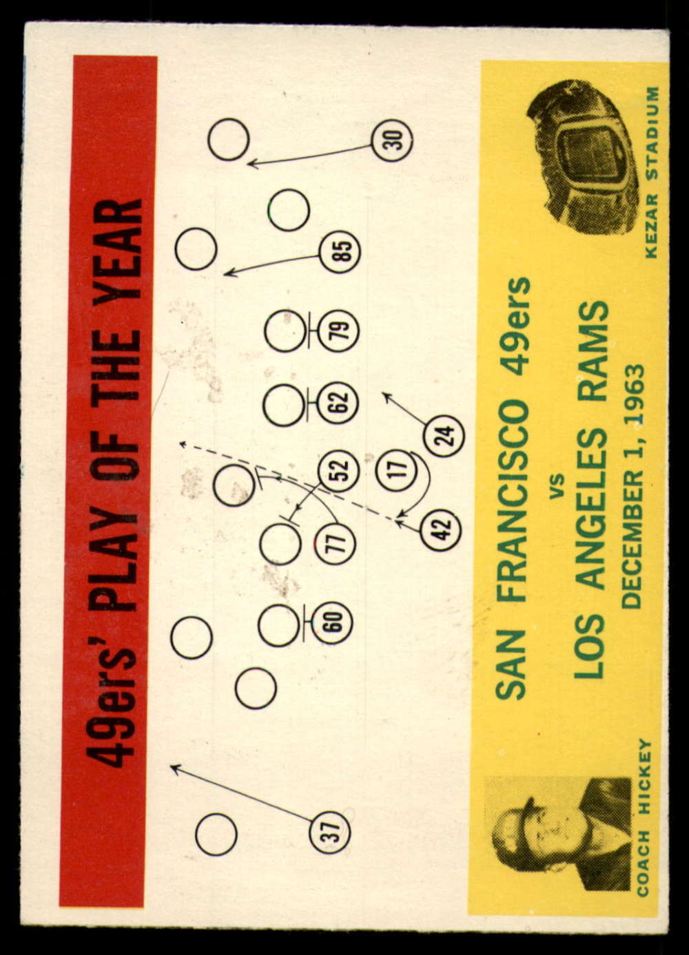 1964 Philadelphia #168 Red Hickey Excellent 49ers 49ers Play of the Ye ...