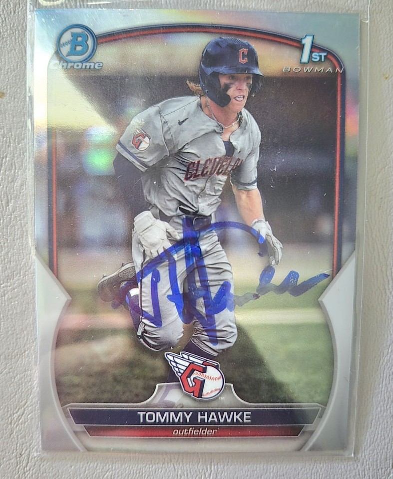 Tommy Hawke 1st 2023 Bowman Chrome Draft #BD-141 Guardians Signed ...